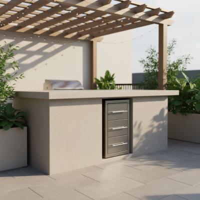 China Stainless Steel Outdoor Kitchen Drawer with Corrosion Resistance and Smooth Sliding Rail Design for sale