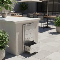 China Stainless Steel 201/304 Outdoor Kitchen Drawer with 300 kg/㎡ Load Capacity and Sliding Rail Design for sale