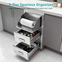 China Stainless Steel 201/304 Outdoor Kitchen Drawer with 300 kg/㎡ Load Capacity and Sliding Rail Design for sale