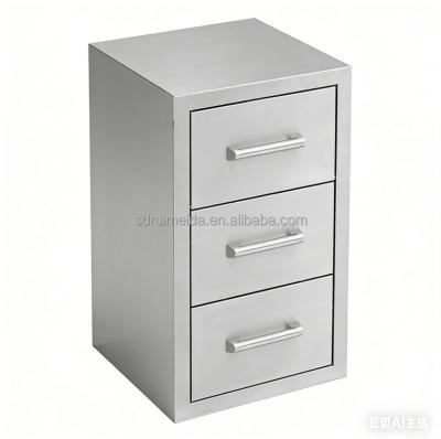 China Customizable Stainless Steel 201/304 Outdoor Kitchen Drawer with 300 kg/㎡ Load Capacity and Smooth Sliding Rail Design for sale
