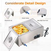 China Commercial Stainless Steel 201 Food Warmer Bain Marie with 1200W Power and 8L Capacity for sale