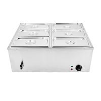 China 6-Pan Stainless Steel Electric Food Warmer Bain Marie with 1200W Power for Hotel Buffet for sale