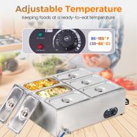 China Electric 6-Pan Stainless Steel Food Warmer 1200W Bain Marie for Hotels Catering Equipment for sale