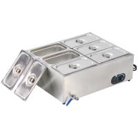 China 6-Pan Stainless Steel Electric Food Warmer Bain Marie with 1200W Power for Hotel Buffet for sale