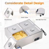 China Electric Food Warmer Bain Marie Buffet Server with 1200W Power and 6 L Capacity in Stainless Steel for sale