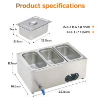 China Electric Food Warmer Bain Marie Buffet Server with 1200W Power and 6 L Capacity in Stainless Steel for sale