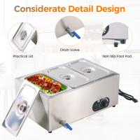 China 110V Commercial Stainless Steel 201 Bain Marie Electric Food Warmer with 150L Capacity and Energy Saving Mode for sale