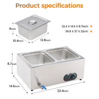 China Commercial Electric Food Warmer Bain Marie with Stainless Steel 304/201 1500W Power and Uniform Heating for sale
