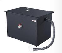 China Corrosion Resistant Stainless Steel Grease Trap with Anti Rust Coating and Flexible Hose Outlet for Sediment Discharge for sale