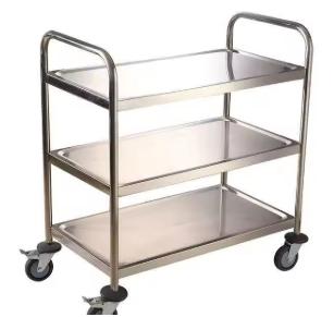 China Stainless Steel Worktables Featuring Heavy Duty Casters and Multiple Stainless Steel Trays for Organized and Workspaces for sale