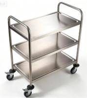 China Stainless Steel Worktables Featuring Heavy Duty Casters and Multiple Stainless Steel Trays for Organized and Workspaces for sale