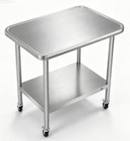 China Rust resistant stainless steel Trolleys with ergonomic round edge design two tier structure and secure locking casters for sale