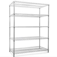 China Heavy Duty Chrome Shelving Chrome Plated Metal 5 Tier Open Wire Shelves Designed for Industrial Storage and Organization for sale