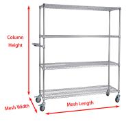 China Heavy Duty Chrome Shelving Featuring Four Tier Open Wire Shelves Designed for Easy Cleaning and Long Lasting Rust Resistant Performance for sale