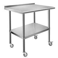 China Stainless Steel Worktables with Lockable Casters and Food Grade Stainless Steel Construction Offering Mobile Workspace Solutions for sale