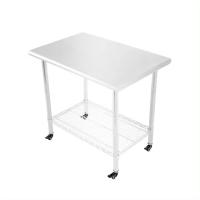 China Commercial Grade Stainless Steel Worktables with Scratch Resistant Surface and Wire Shelf Providing Storage and Workspace Solutions for sale