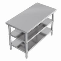 China Heavy Duty Stainless Steel Worktables with Non Porous Surfaces and Multi Shelf Design Suitable for Garages Commercial Kitchens and Laboratories for sale