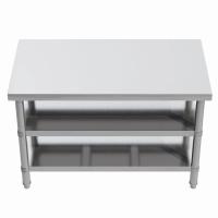 China Heavy Duty Stainless Steel Worktables with Non Porous Surfaces and Multi Shelf Design Suitable for Garages Commercial Kitchens and Laboratories for sale