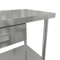 China Self-Cleaning Coated Stainless Steel Worktable with Round Edge and 1.2mm to 2.0mm Tabletop Thickness for Humid Kitchens and Labs for sale