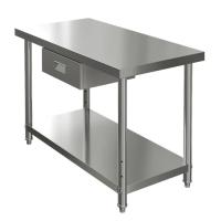 China Self-Cleaning Coated Stainless Steel Worktable with Round Edge and 1.2mm to 2.0mm Tabletop Thickness for Humid Kitchens and Labs for sale
