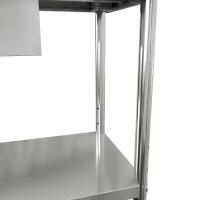 China Self-Cleaning Coated Stainless Steel Worktable with Round Edge and 1.2mm to 2.0mm Tabletop Thickness for Humid Kitchens and Labs for sale