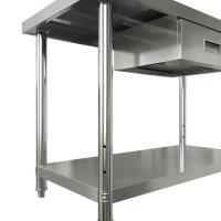 China Self-Cleaning Coated Stainless Steel Worktable with Round Edge and 1.2mm to 2.0mm Tabletop Thickness for Humid Kitchens and Labs for sale