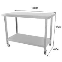 China Durable Stainless Steel Worktables Featuring Food Grade Rust Resistant Surfaces and Smooth Rolling Casters for Easy Mobility for sale