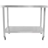 China Durable Stainless Steel Worktables Featuring Food Grade Rust Resistant Surfaces and Smooth Rolling Casters for Easy Mobility for sale