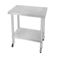 China Robust Stainless Steel Worktables Featuring Spacious Work Surface and Lower Shelf Storage for Organized and Industrial Workspaces for sale