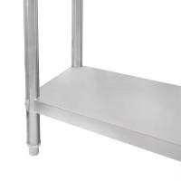 China Robust Stainless Steel Worktables Featuring Spacious Work Surface and Lower Shelf Storage for Organized and Industrial Workspaces for sale