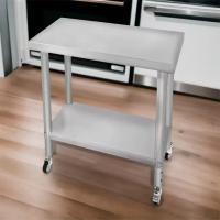 China Robust Stainless Steel Worktables Featuring Spacious Work Surface and Lower Shelf Storage for Organized and Industrial Workspaces for sale