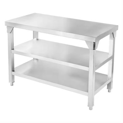 China Smart Storage Stainless Steel Worktables With Three Tier Open Shelves To Improve Organization And Food Preparation Speed for sale