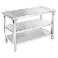 China Smart Storage Stainless Steel Worktables With Three Tier Open Shelves To Improve Organization And Food Preparation Speed for sale
