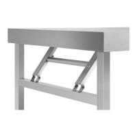 China Rust Resistant Stainless Steel Worktables Featuring Folding Design Durable Metal Frame and Flat Stable Surface Ideal for Various Work Settings for sale