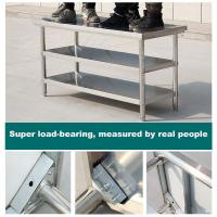 China Heavy Duty Stainless Steel Worktables with Durable Food Grade Construction and Three Tier Layout for Kitchen Organization for sale
