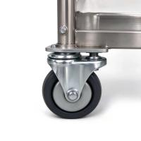 China Heavy Duty Casters Stainless Steel Worktable with Multiple Stainless Steel Trays and 500 kg Load Capacity Utility Trolley for sale