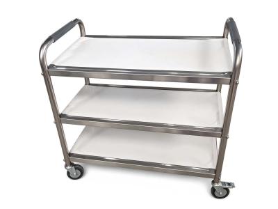 China Heavy Duty Casters Stainless Steel Worktable with Multiple Stainless Steel Trays and 500 kg Load Capacity Utility Trolley for sale