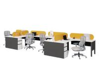China Lido Bench Workstation with π-Shaped Steel Legs Extended Curved Tabletops and Flexible Configurations for sale