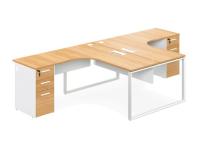 China Linz II 3 Geometric Design Dual Functionality Modern Style Office Desk Workstation for sale