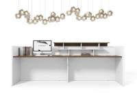 China Linz Ⅱ Reception Desk with 2886 mm Length Minimalist White Color and Hidden Divided Grids for sale