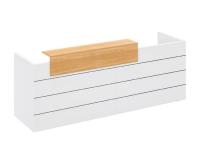 China Linz Ⅱ Reception Desk with 2886 mm Length Minimalist White Color and Hidden Divided Grids for sale