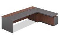 China Larry 2 Sit Stand Desk with L-shaped Structure and Modern Retro Styling - Multiple Size Options Height-Adjustable Desk for sale