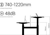 China Up2 Height-Adjustable Desk with 740-1220mm Range, 48dB Quiet Motor, and 25mm/s Smooth Movement for sale