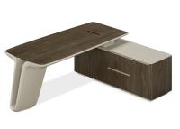 China Airwing Executive Desk with Streamlined Shape and Dual-Layer Design for Private Office - W3200*D2200*H750(mm) for sale