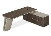 China Airwing Executive Desk with Streamlined Shape and Dual-Layer Design for Private Office - W3200*D2200*H750(mm) for sale