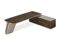 China Airwing Executive Desk with Streamlined Shape and Dual-Layer Design for Private Office - W3200*D2200*H750(mm) for sale