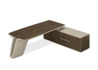 China Airwing Executive Desk with Streamlined Shape and Dual-Layer Design for Private Office - W3200*D2200*H750(mm) for sale
