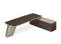 China Airwing Executive Desk with Streamlined Shape and Dual-Layer Design for Private Office - W3200*D2200*H750(mm) for sale