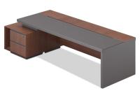 China Larry 3 Private Desk with L-shape Structure and Modern Retro Styling in W2610*D400*H2000(mm) for Executive Offices for sale