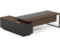 China Larry 3 Private Desk with L-shape Structure and Modern Retro Styling in W2610*D400*H2000(mm) for Executive Offices for sale